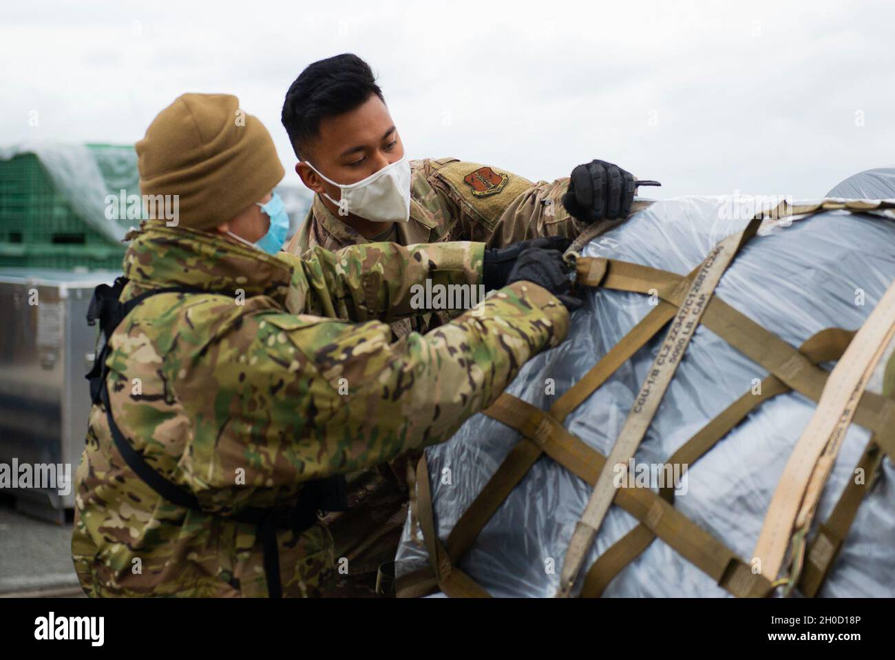 U.S. Air Force aerial porters from the 129th Logistics Readiness ...