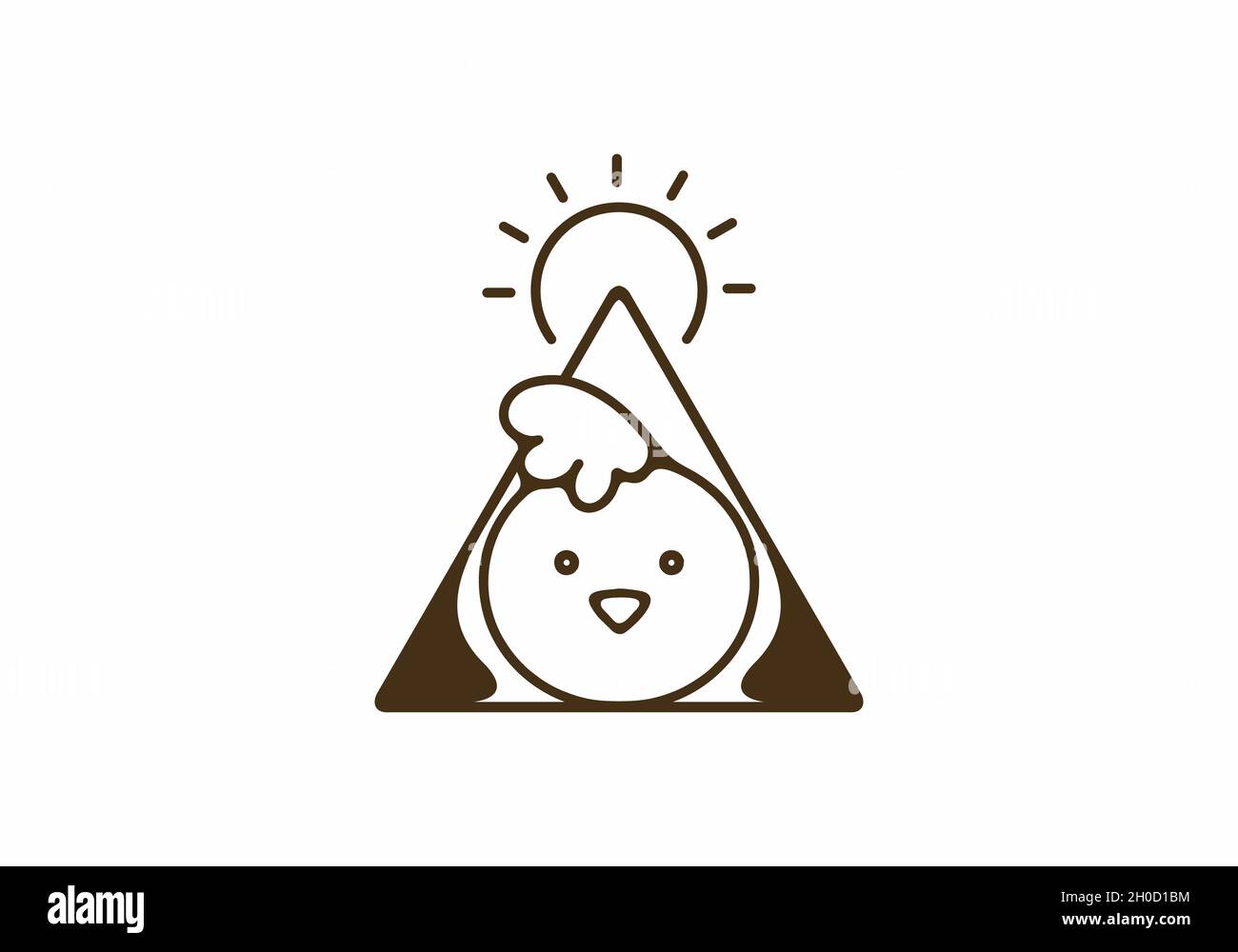 Baby rooster in triangle shape line art design Stock Vector Image & Art ...