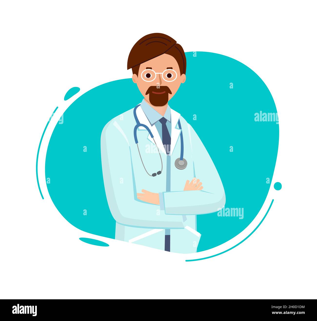 Cartoon Stethoscope Around Neck