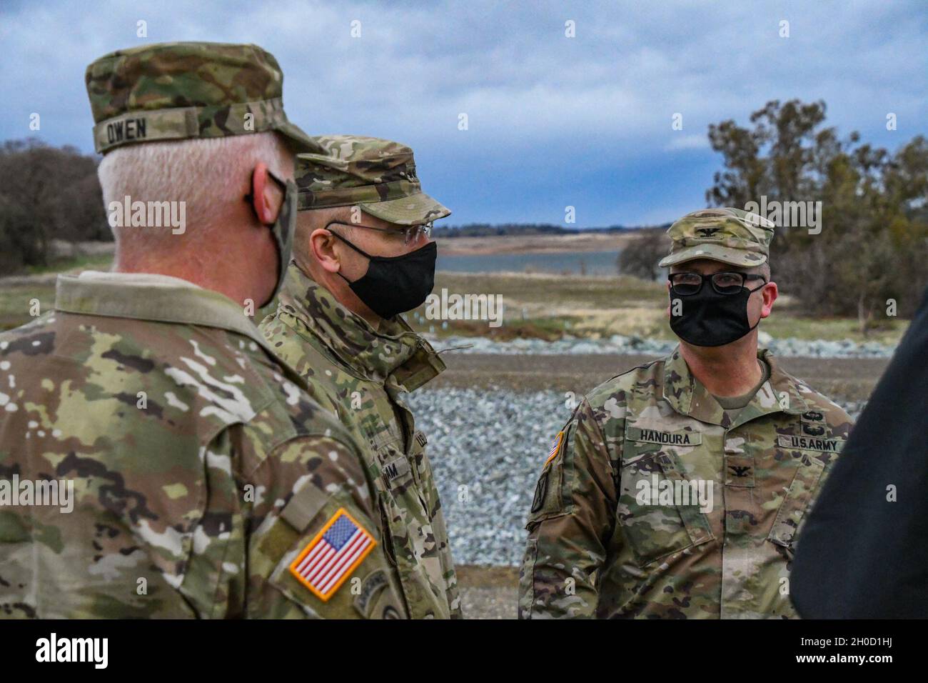 Maj. Gen. William Graham, center, deputy commanding general for civil ...