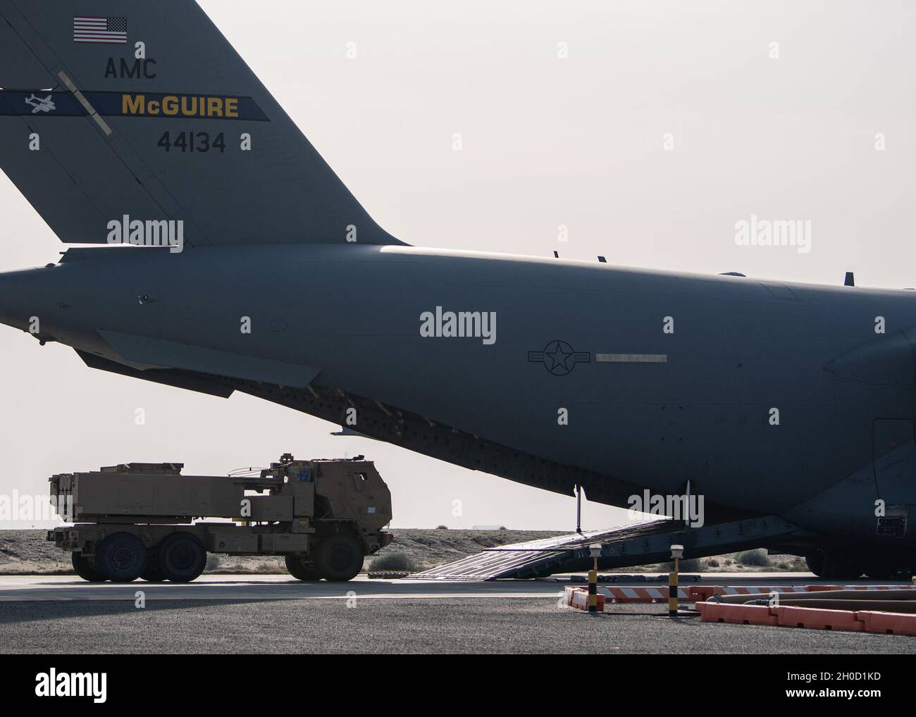 Two U.S. Army M142 High Mobility Artillery Rocket Systems assigned to ...