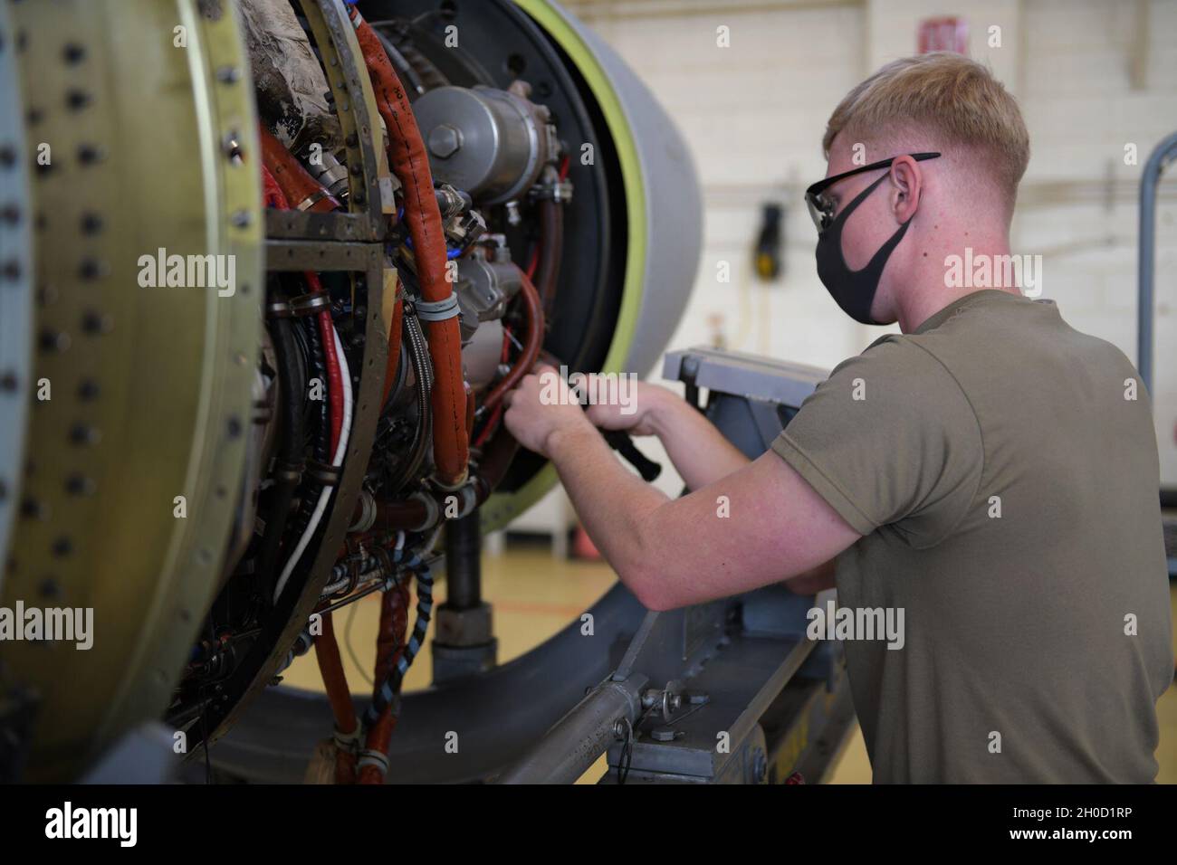 An Airman from the 18th Component Maintenance Squadron works on an F ...