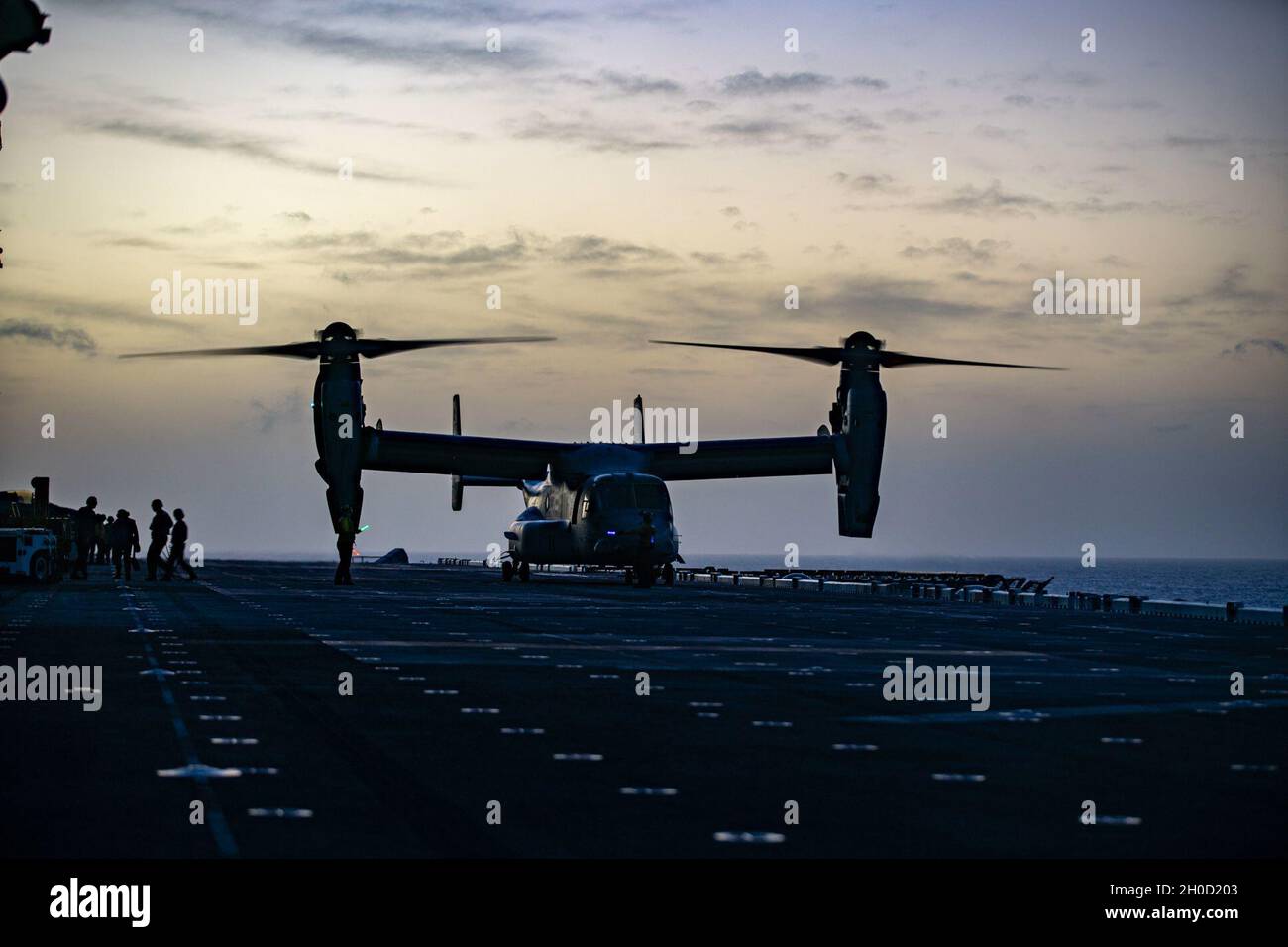 A U.S. Marine Corps MV-22 Ospreys assigned to Marine Medium Tiltrotor Squadron 164 (Reinforced ...