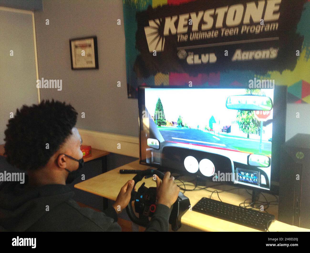 A student with Baumholder Child and Youth Services uses the "old ...