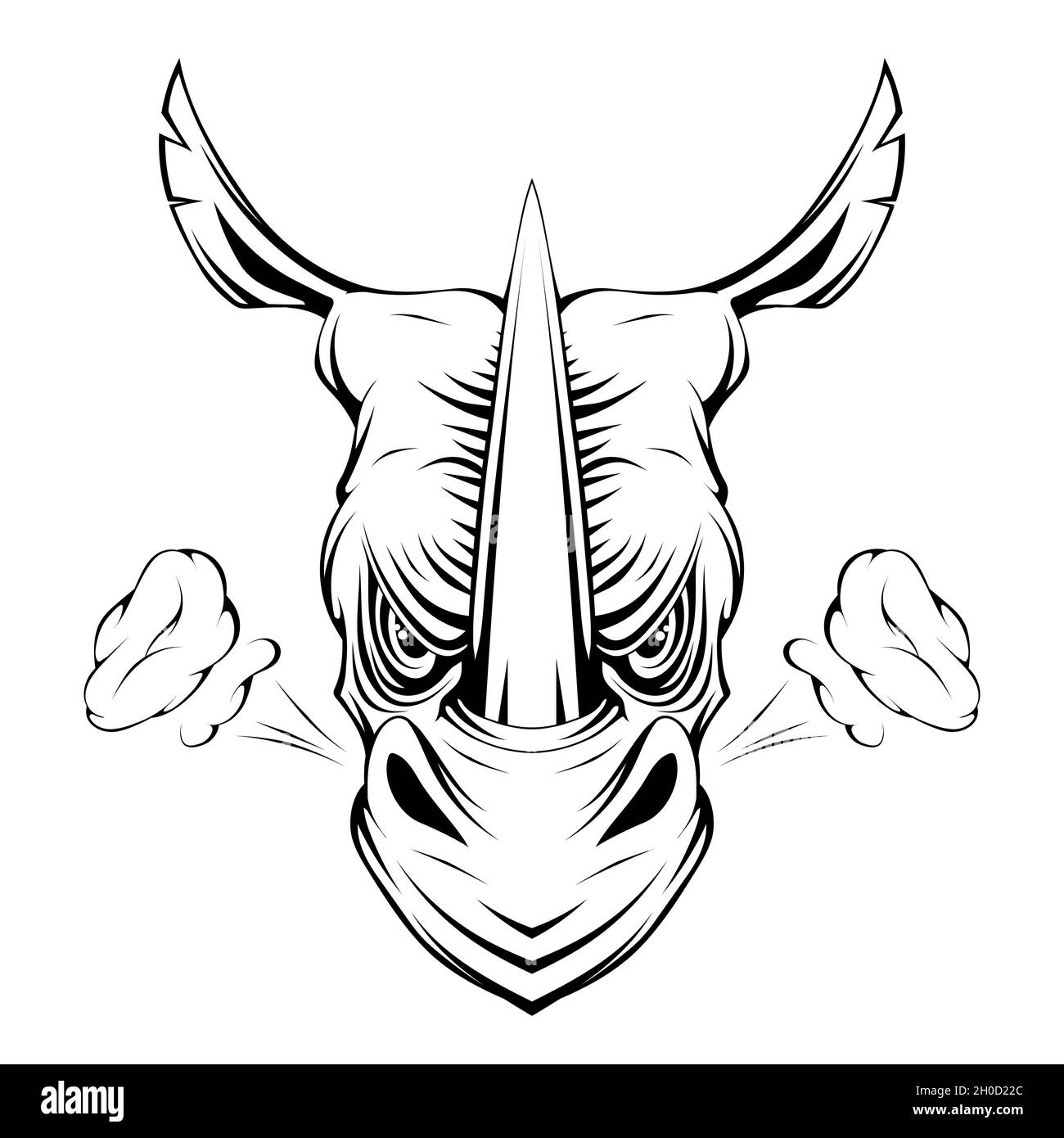 Rhinoceros Head Vector