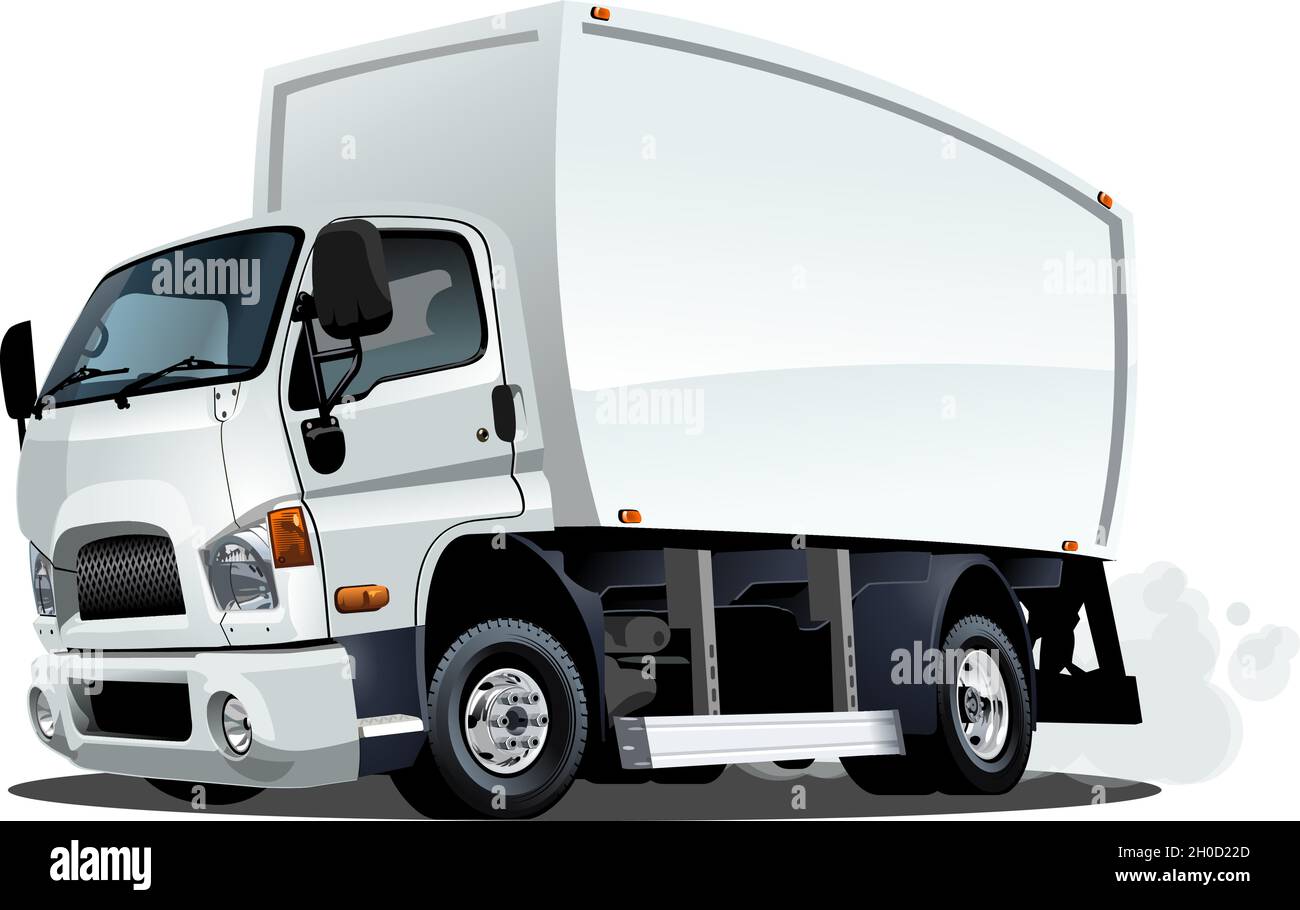 Cartoon delivery cargo truck isolated on white background. Available ...