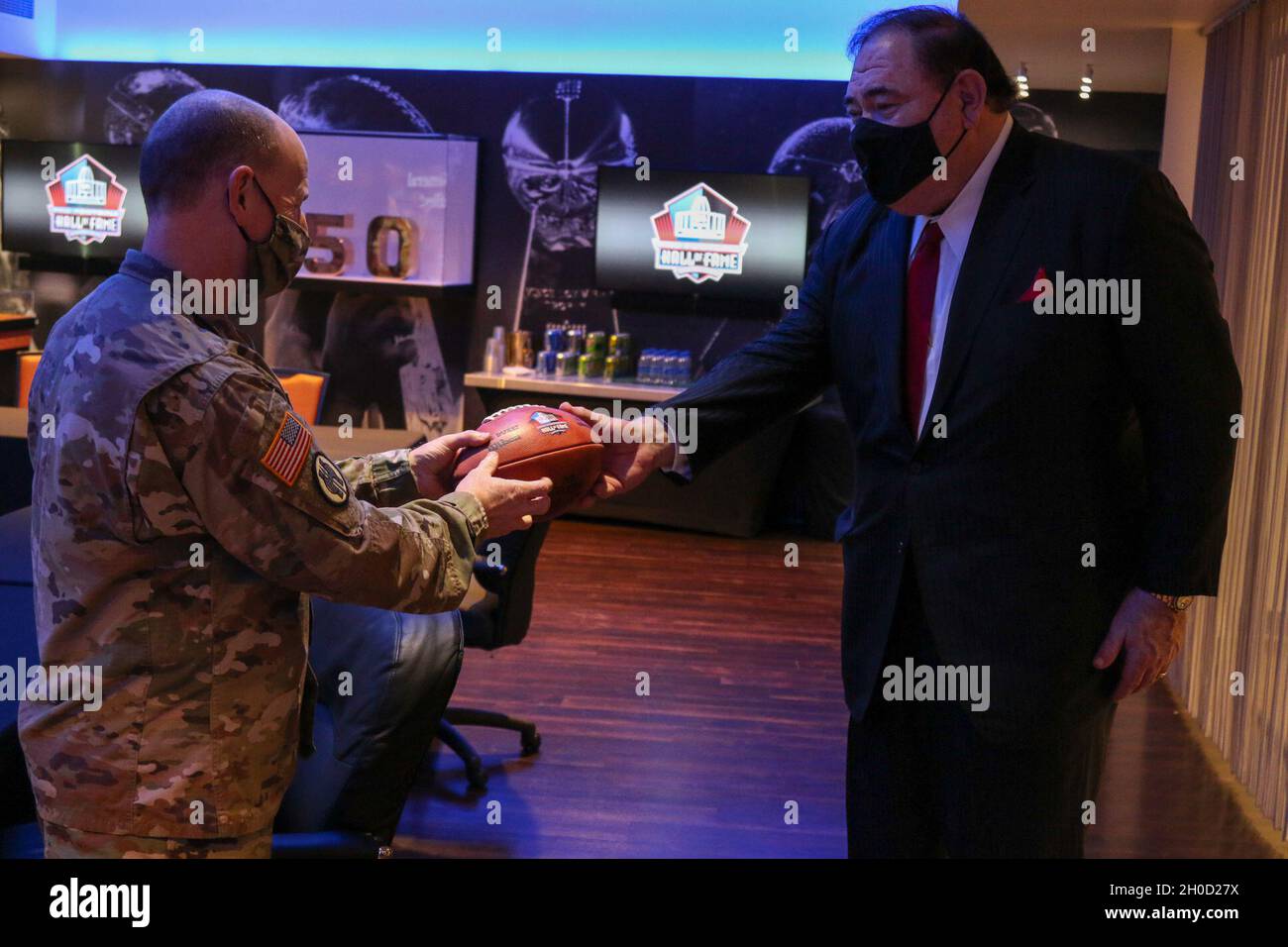 David Baker, right, president and CEO of the Pro Football Hall of Fame ...