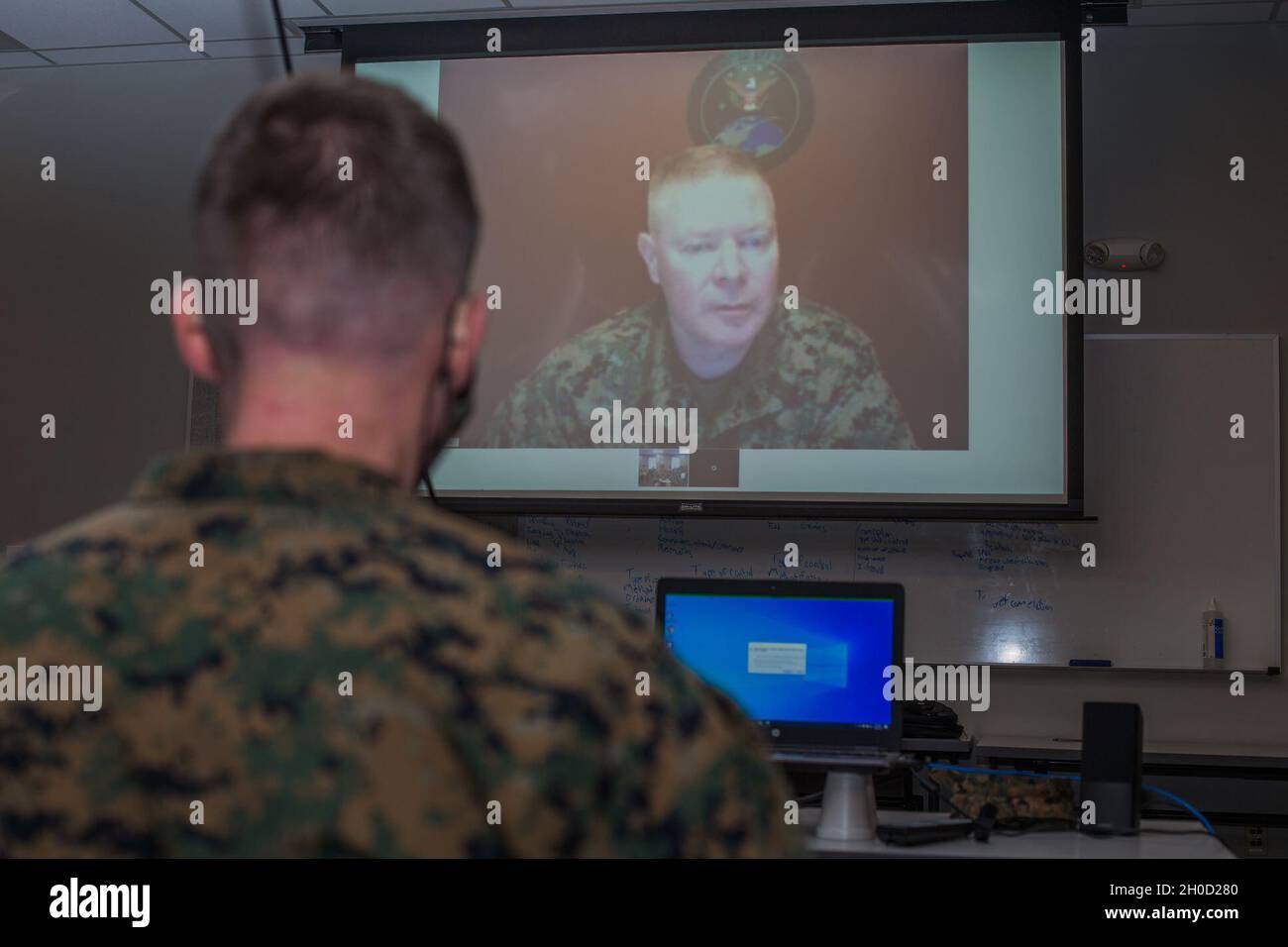 U.S. Marine Corps Col. Brian Russell, commanding officer of II Marine ...