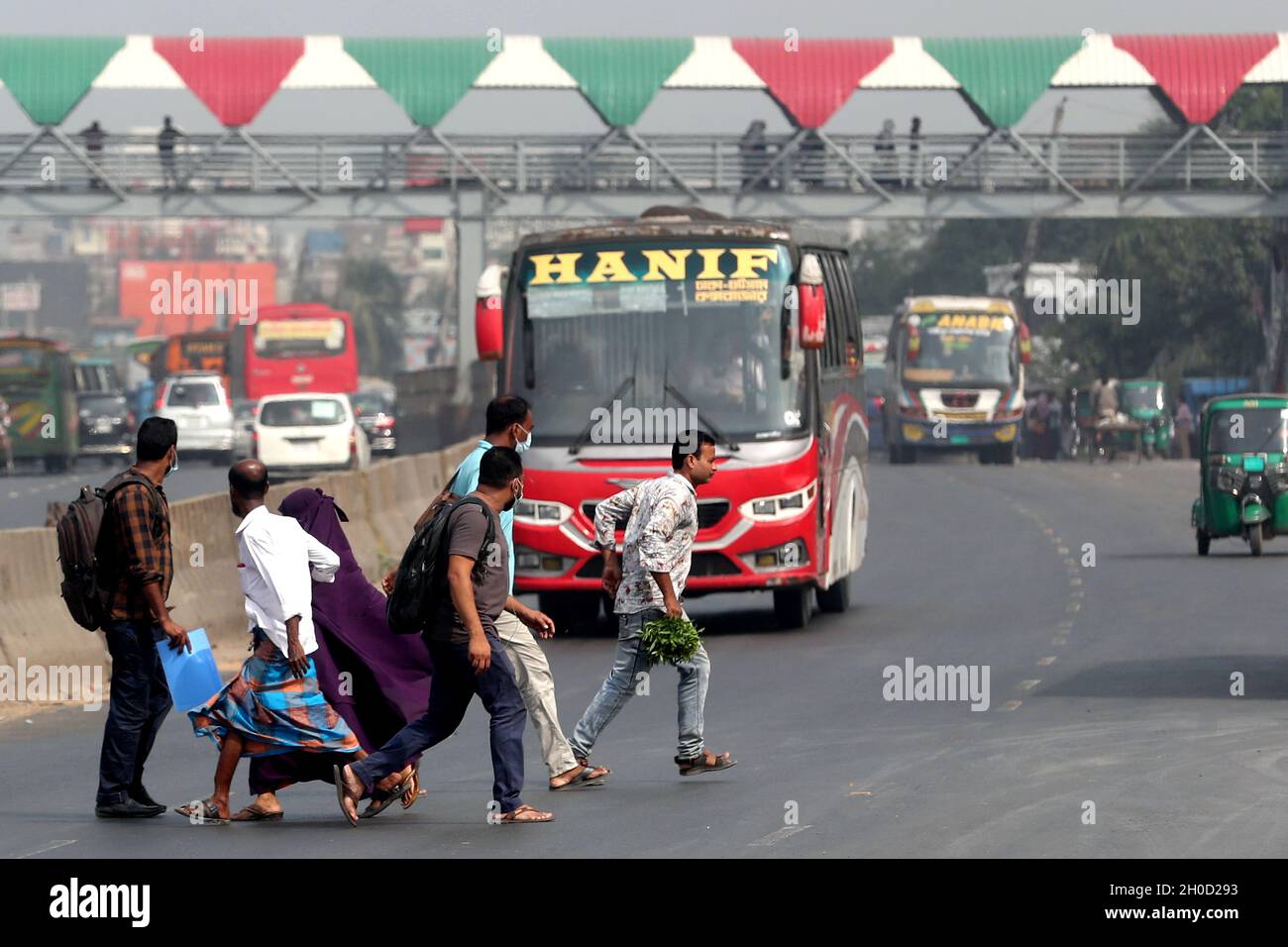 Pedestrians are crossing the road at the risk of their lives despite ...