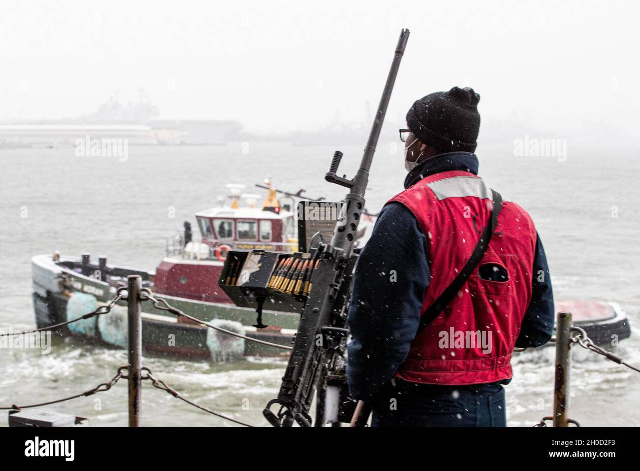 Seaman Darius Webb, from Chicago, assigned to USS Gerald R. Ford's (CVN ...