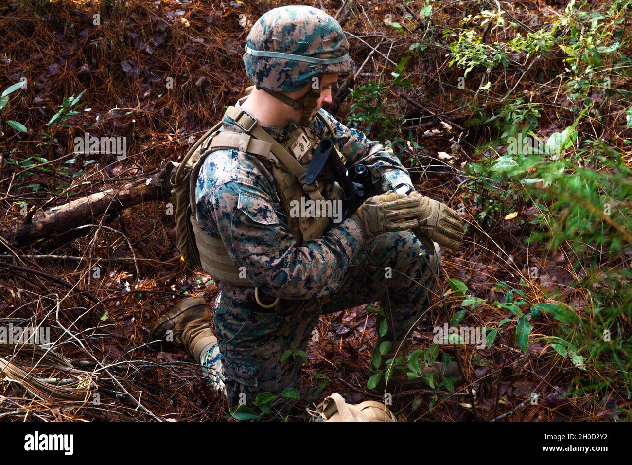 U.S. Marine Corps 1st Lt. John Lewins, communications officer, 8th ...
