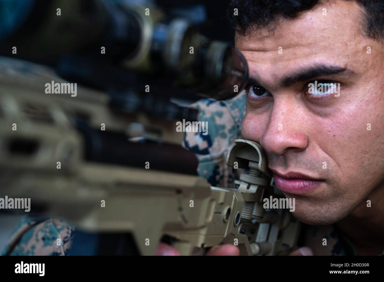 U.S. Marine Corps Lance Cpl. Caleb Campbell, with 3d Reconnaissance Battalion, 3d Marine ...