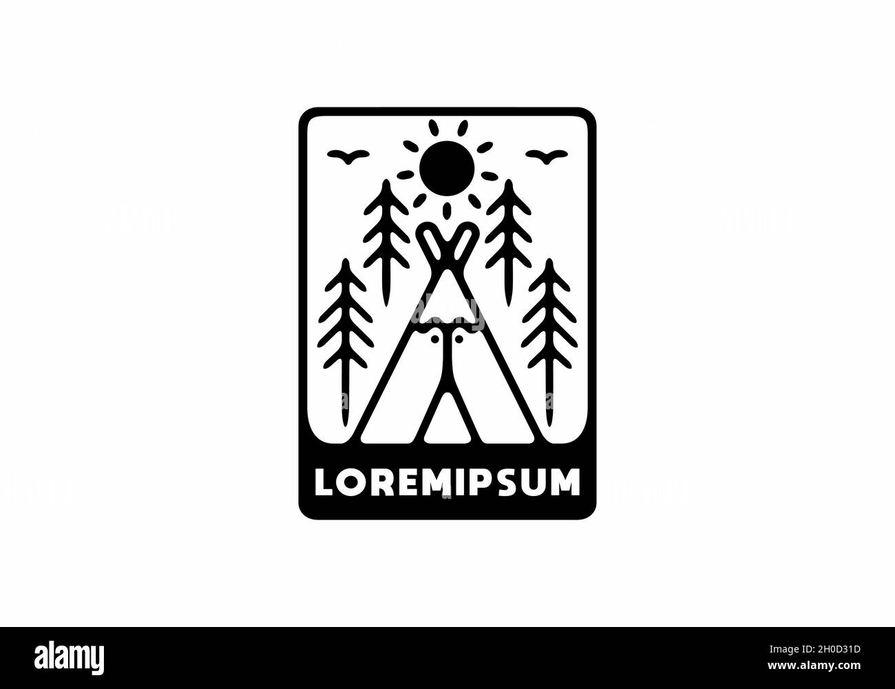 Tent line icon in Cut Out Stock Images & Pictures - Alamy