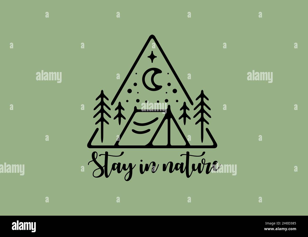 Stay in nature camping line art design Stock Vector Image & Art - Alamy