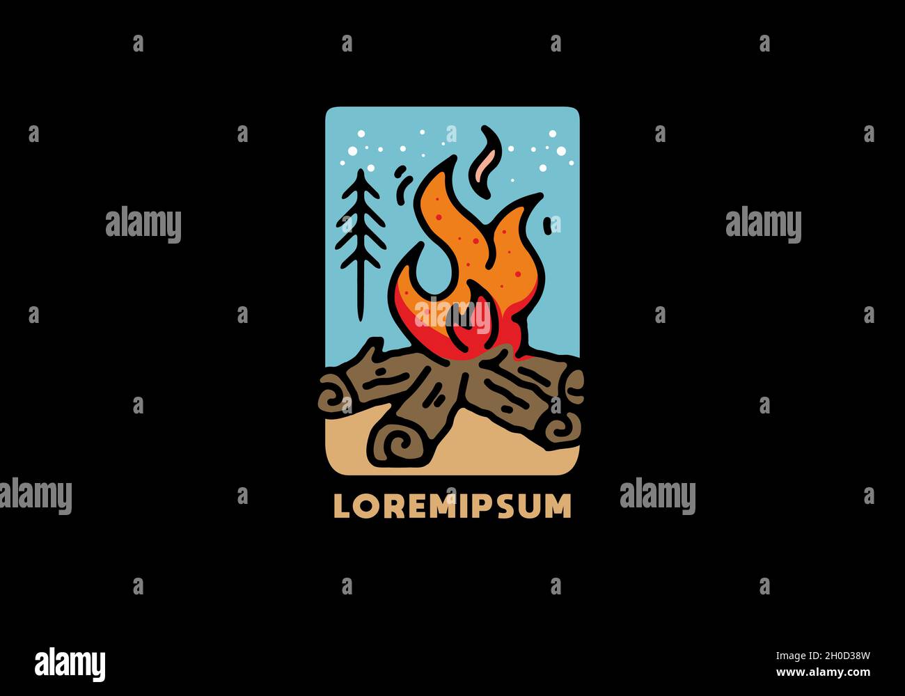 Colorful line art of bonfire design Stock Vector Image & Art - Alamy