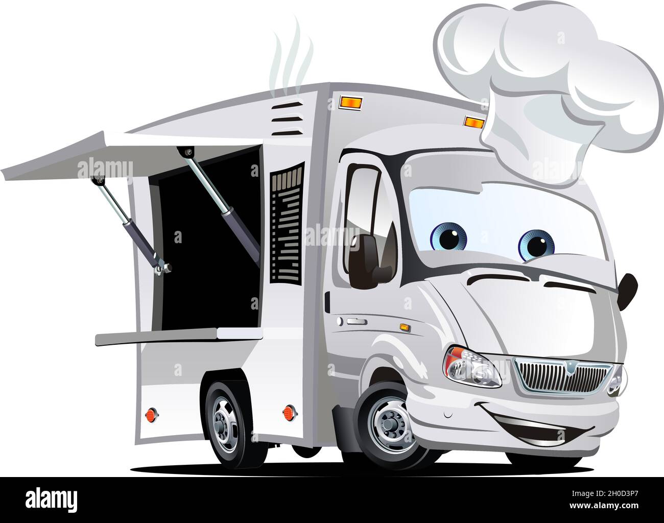Cartoon food truck isolated on white background. Available EPS-10 ...