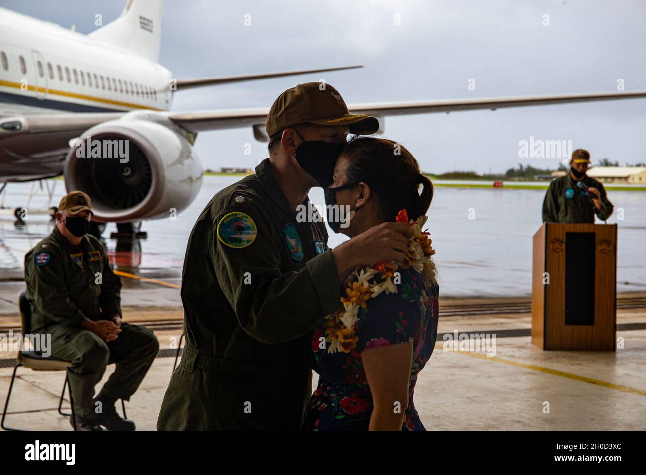 U.S. Navy Cmdr. Steven D. Hacker, off-going commander, U.S. Navy Fleet ...