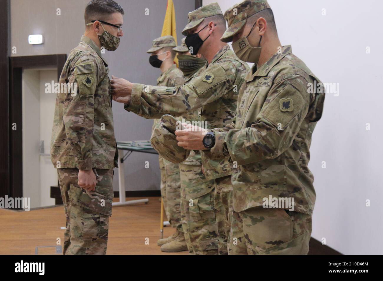 Sergeant Major Alex Young pins Joseph Nowak to Staff Sergeant at Joint ...