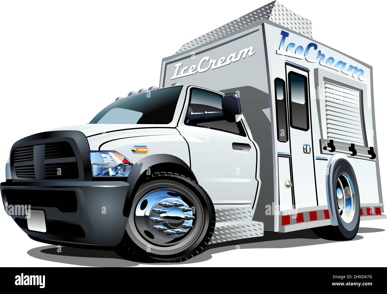 Cartoon ice cream truck isolated on white background. Available EPS-10 ...