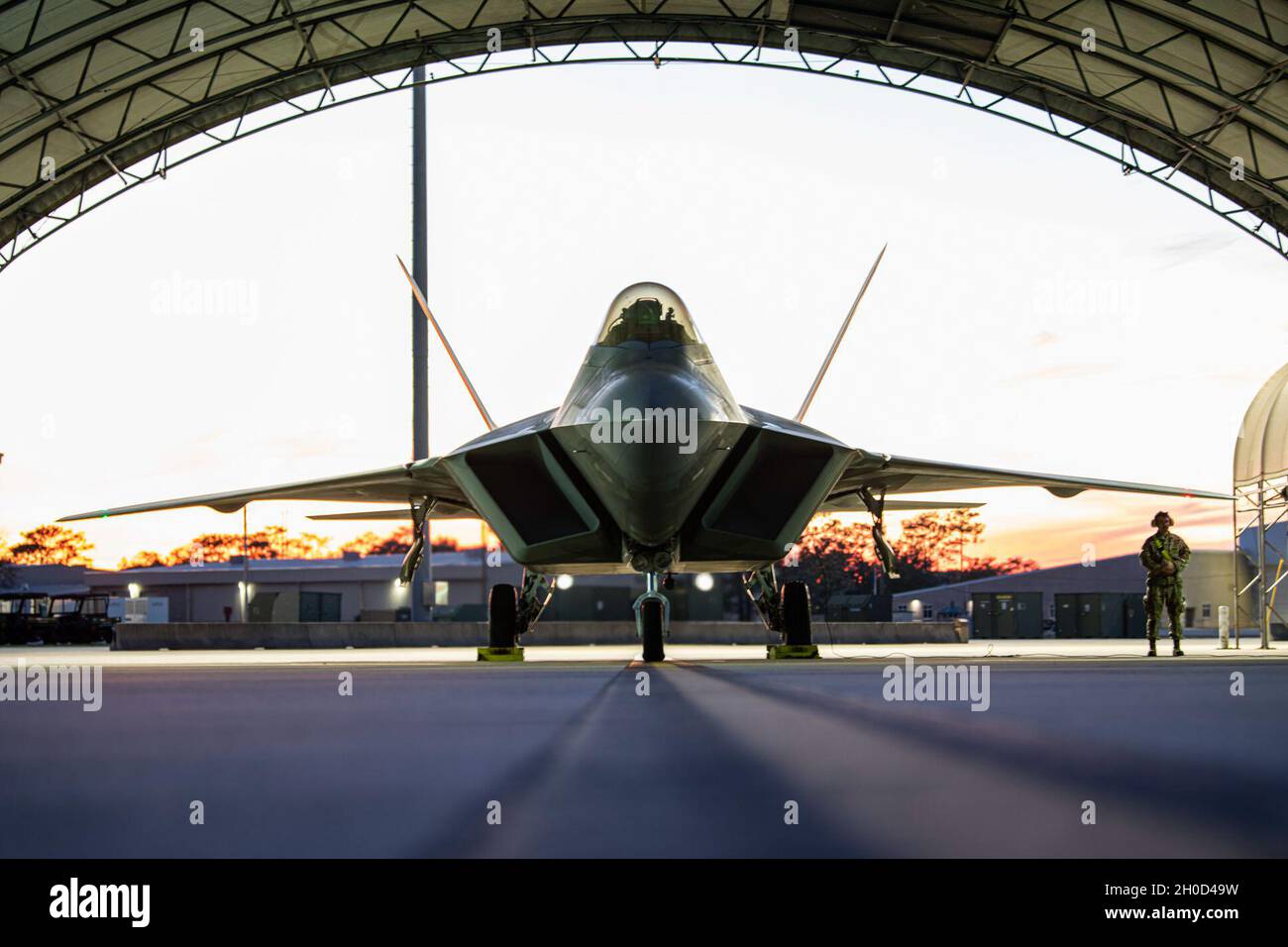 A U.S. Air Force F-22 Raptor assigned to the 325th Fighter Wing ...