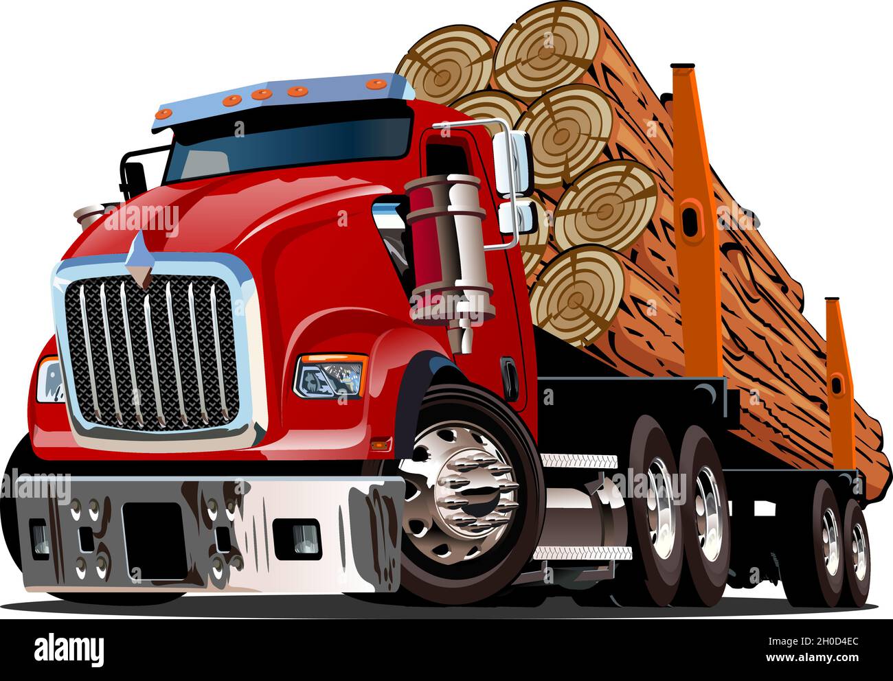 Cartoon logging truck isolated on white background. Available EPS-10 ...