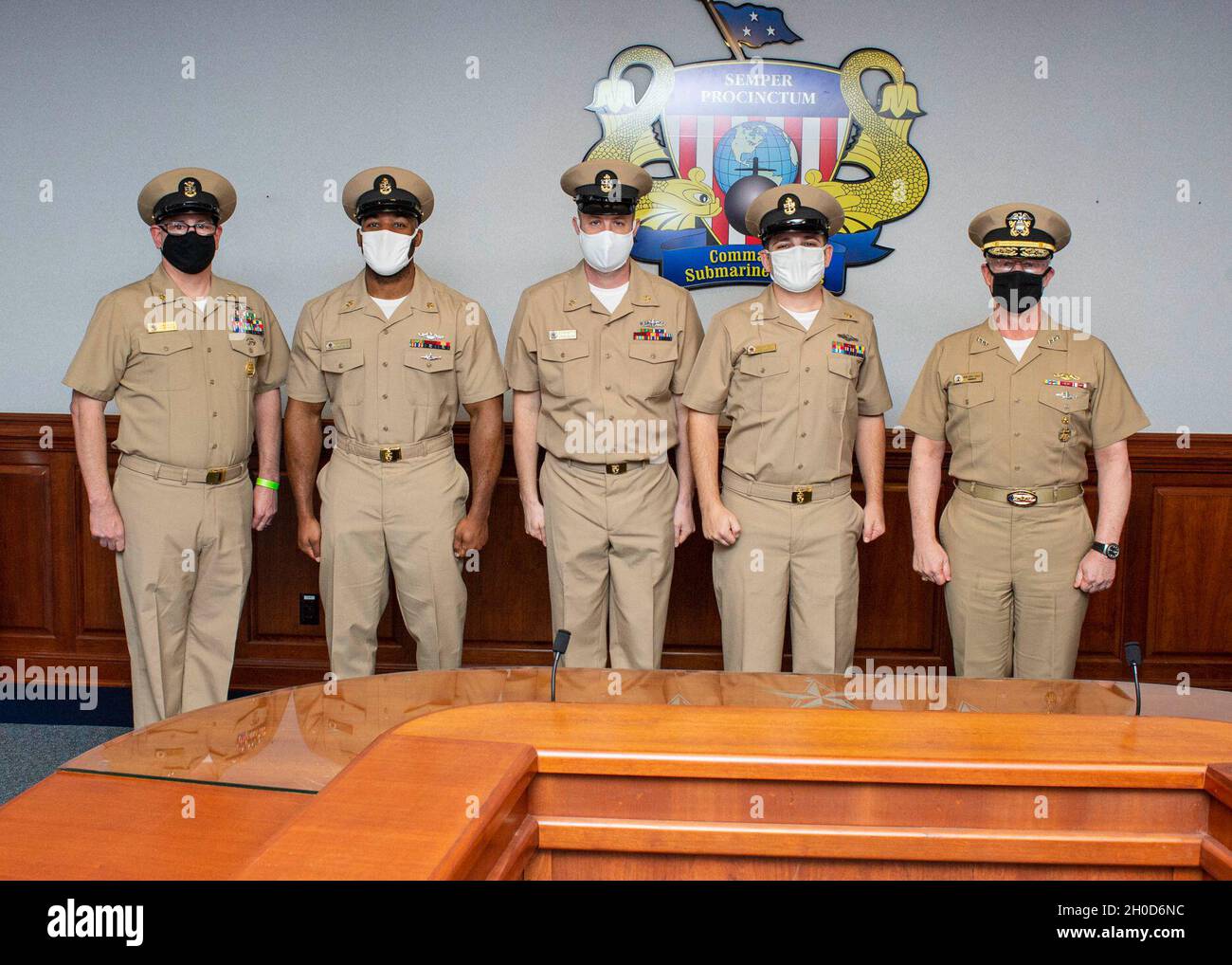Vice Adm. Daryl Caudle, right, commander, Submarine Forces, and Force ...