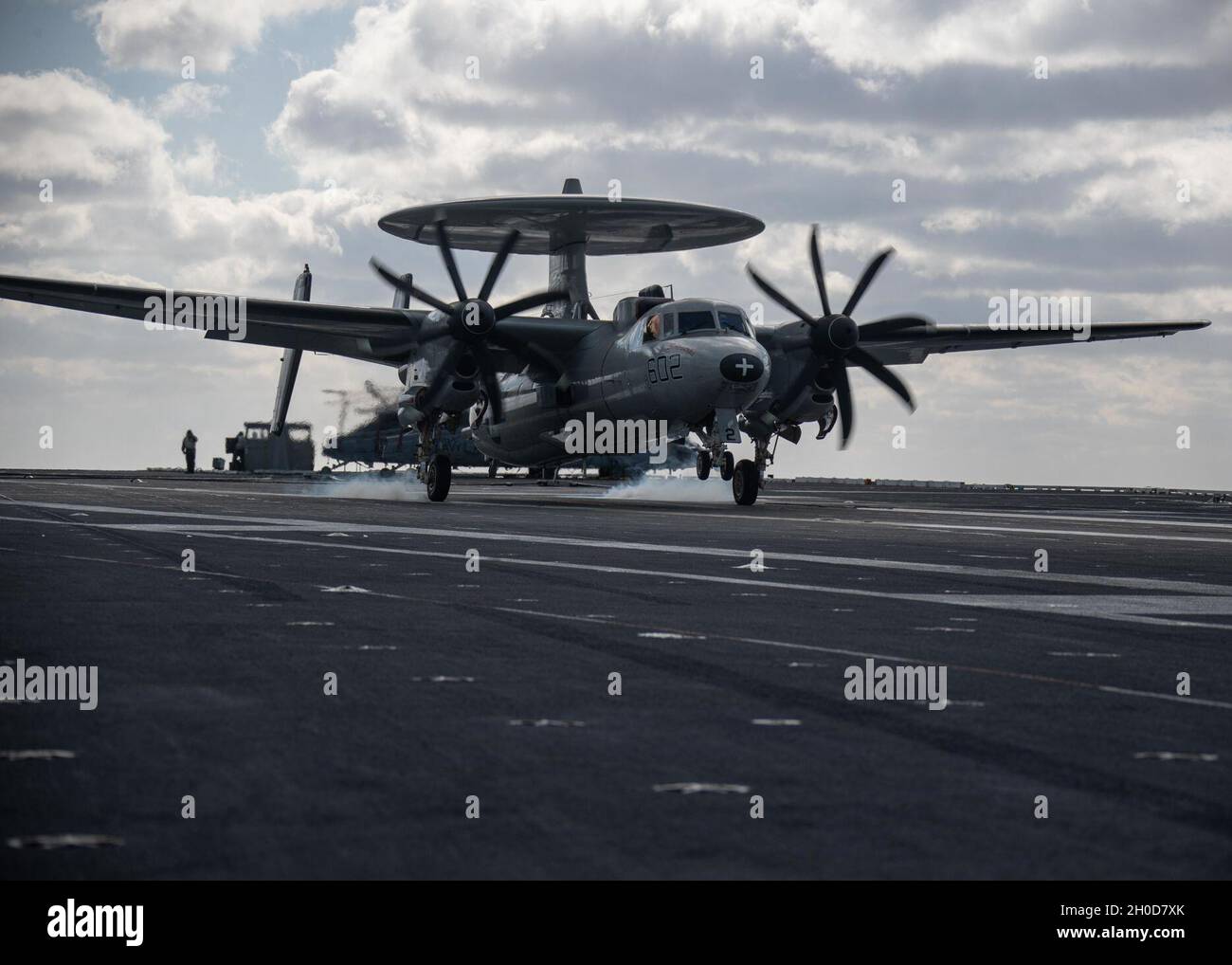An E-2C Hawkeye, attached to the “Screwtops” of Airborne Command and ...