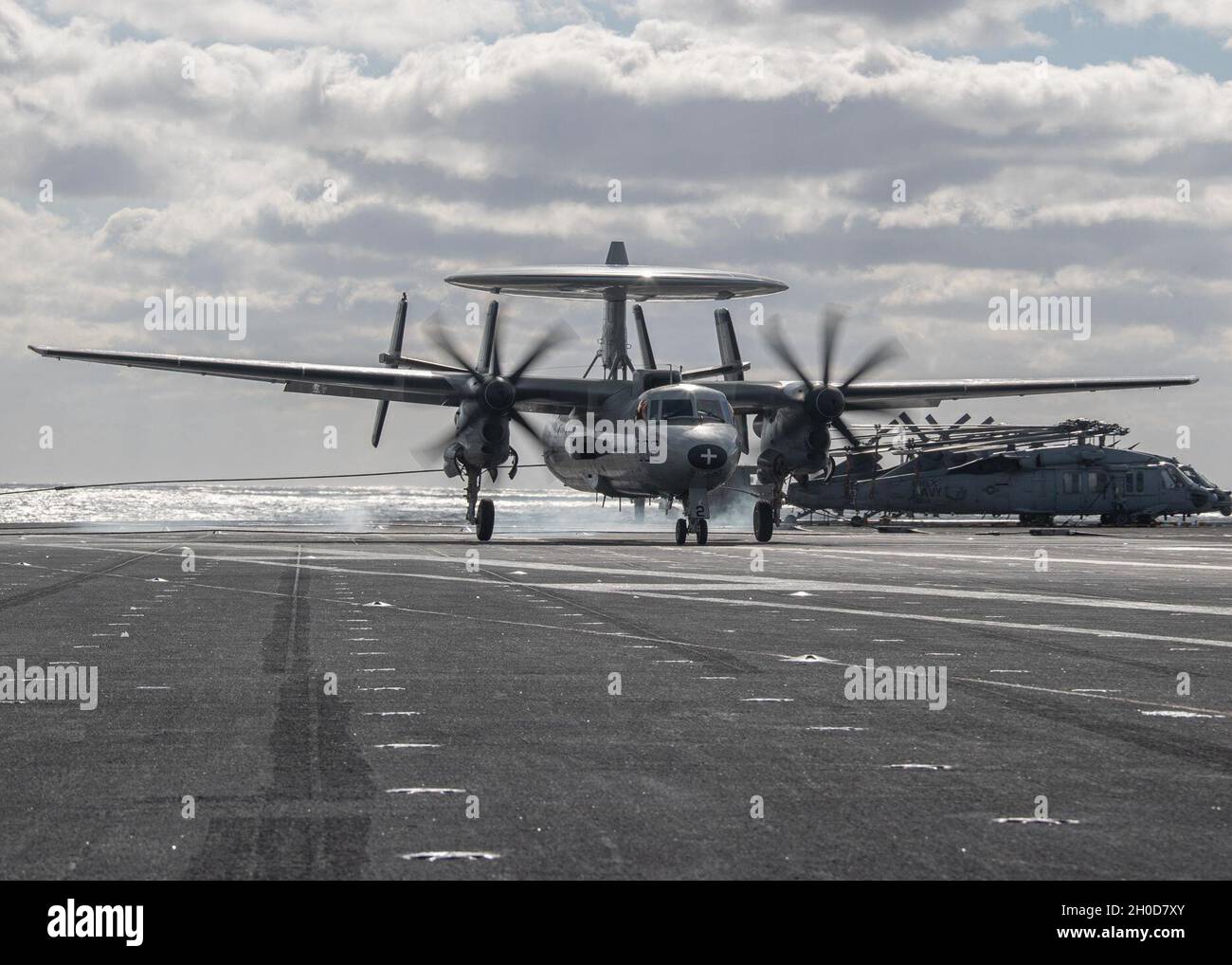 An E-2C Hawkeye, attached to the “Screwtops” of Airborne Command and ...