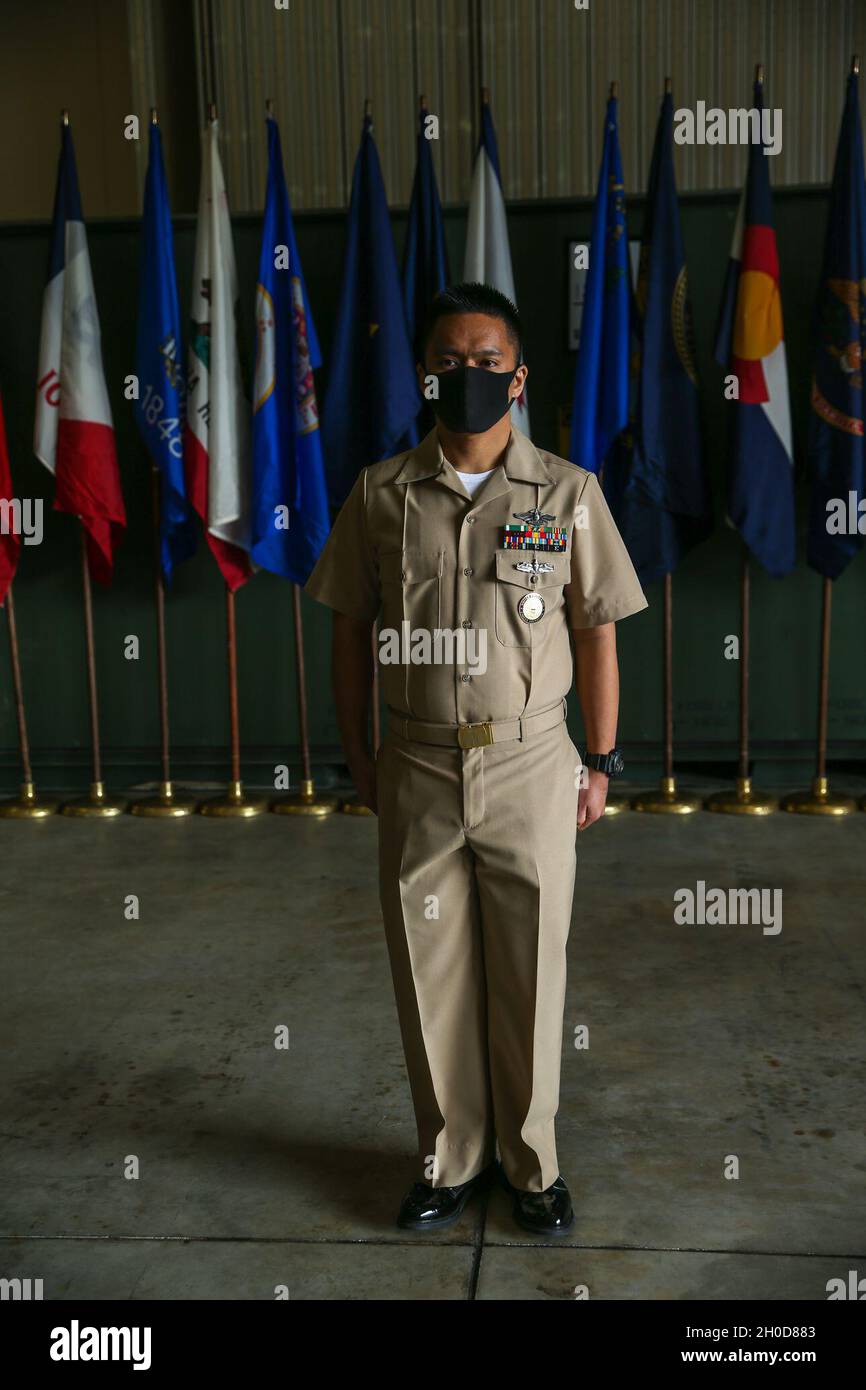 U.S. Navy Petty Officer 1st Class William Imperial, a hospital corpsman ...