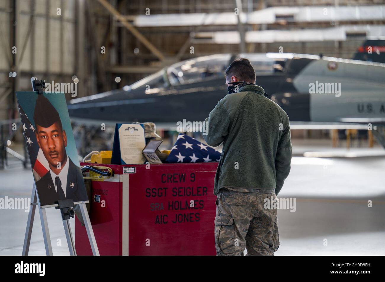 An Airman from 412th Maintenance Squadron bids farewell to Senior ...