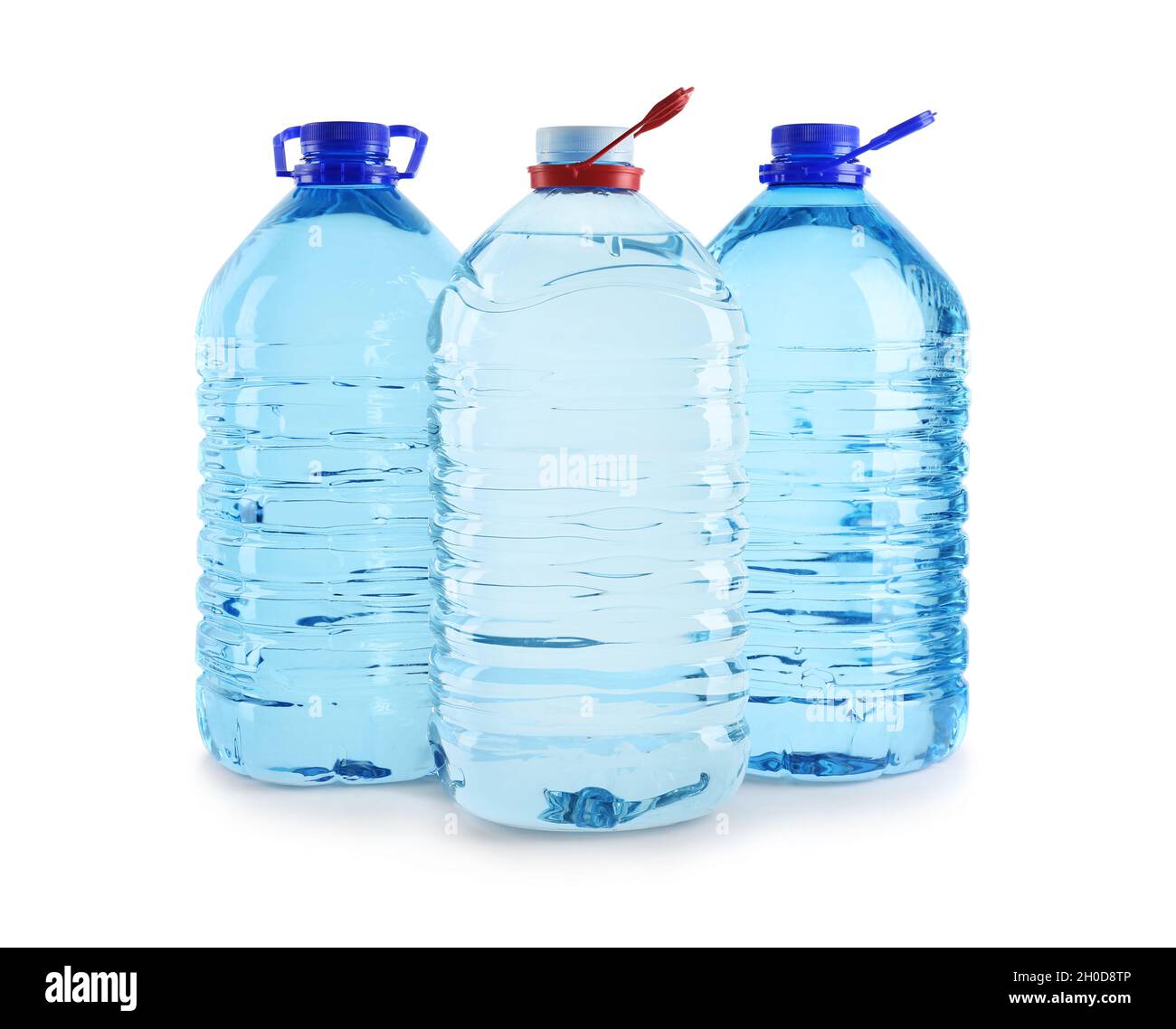 Large plastic bottles with pure water on white background Stock Photo ...