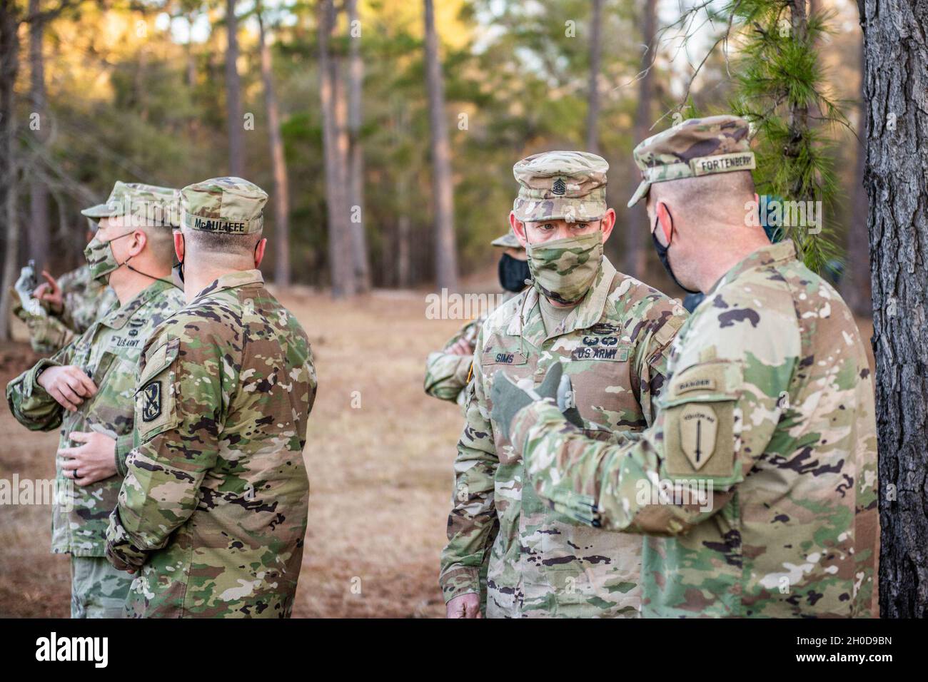 FORT BENNING, Ga. – Command Sgts. Maj. Todd Sims and T.J. Holland, the ...
