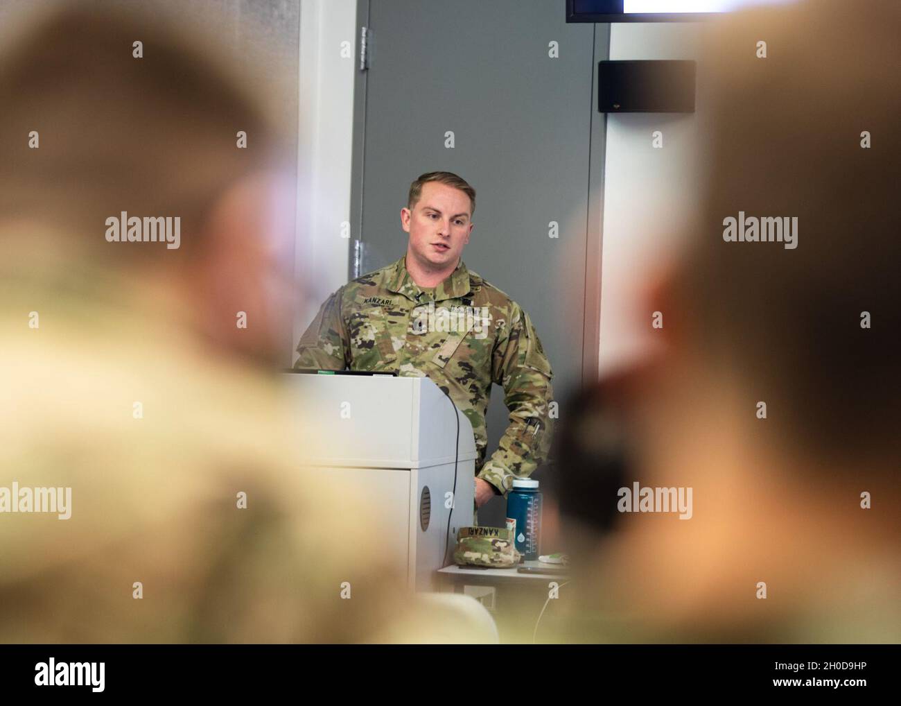 Capt. Colin Kanzari, the air officer for 3rd Brigade Combat Team, 82nd ...