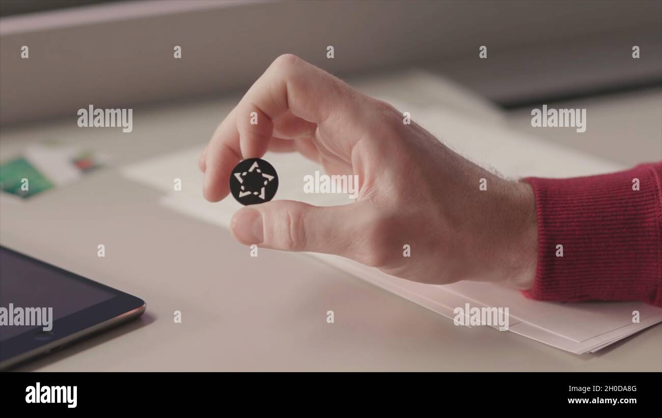 Close up of Lazy and unproductive office worker during business hours ...