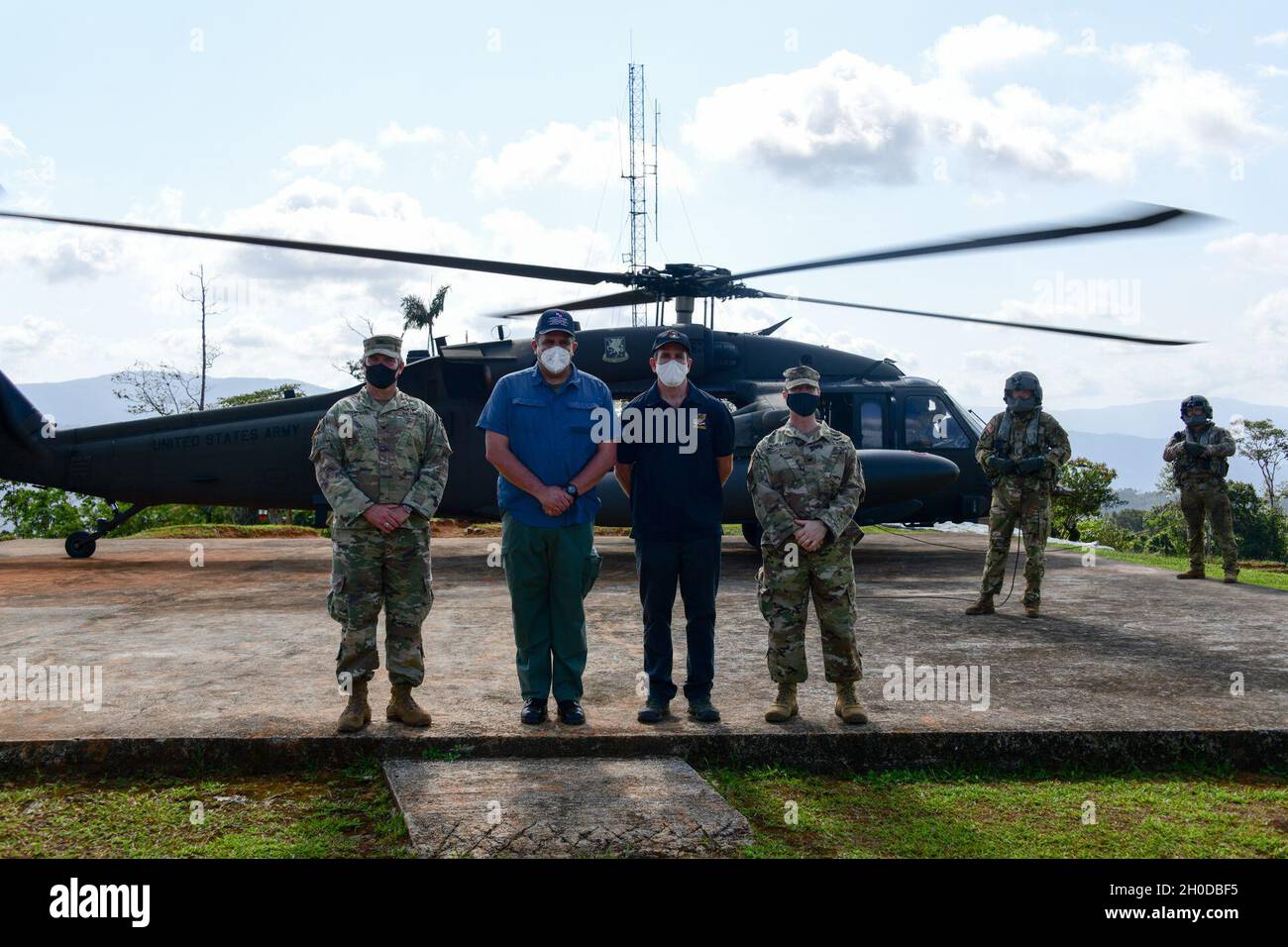 Joint Task Force-Bravo and Panamanian forces pose for a photo in front ...