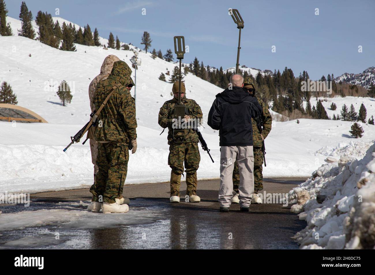 U.S. Marines with 2nd Maintenance Battalion operate compact metal ...