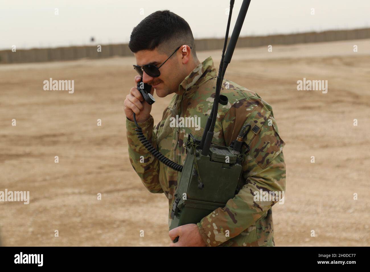 U.S. Army Cpl. William Myers, air traffic control operator with Foxtrot ...