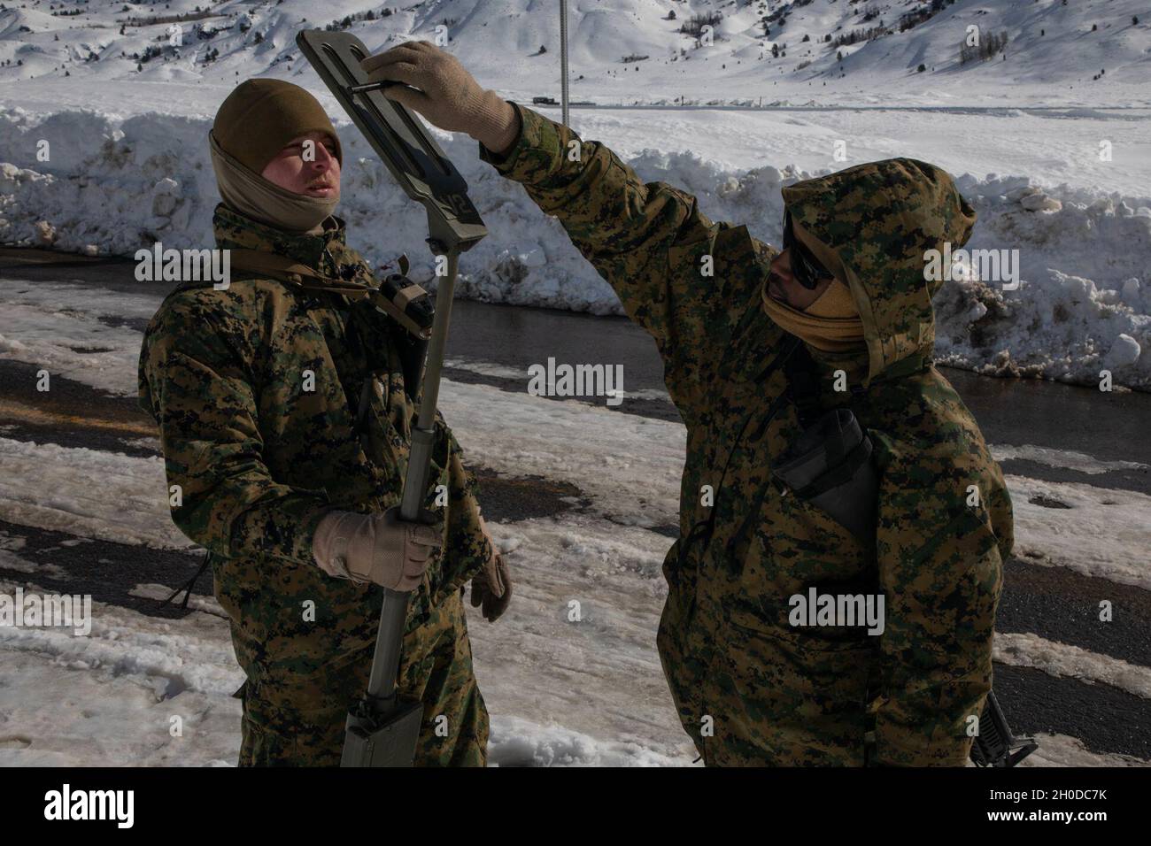U.S. Marine Corps Cpl. Dylan Donner (left) and Cpl.Jquan Milligan ...