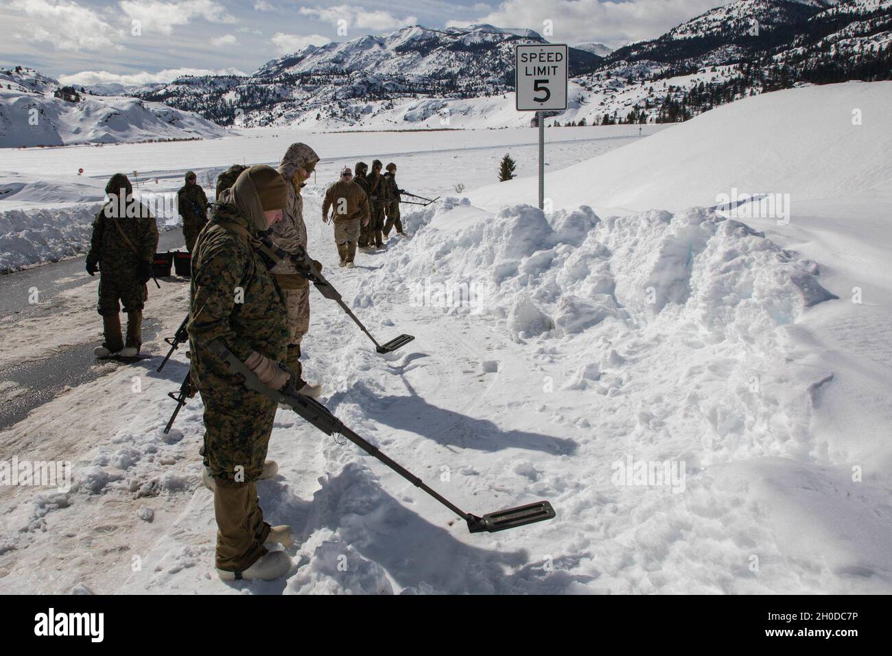 U.S. Marines with 2nd Maintenance Battalion operate compact metal ...