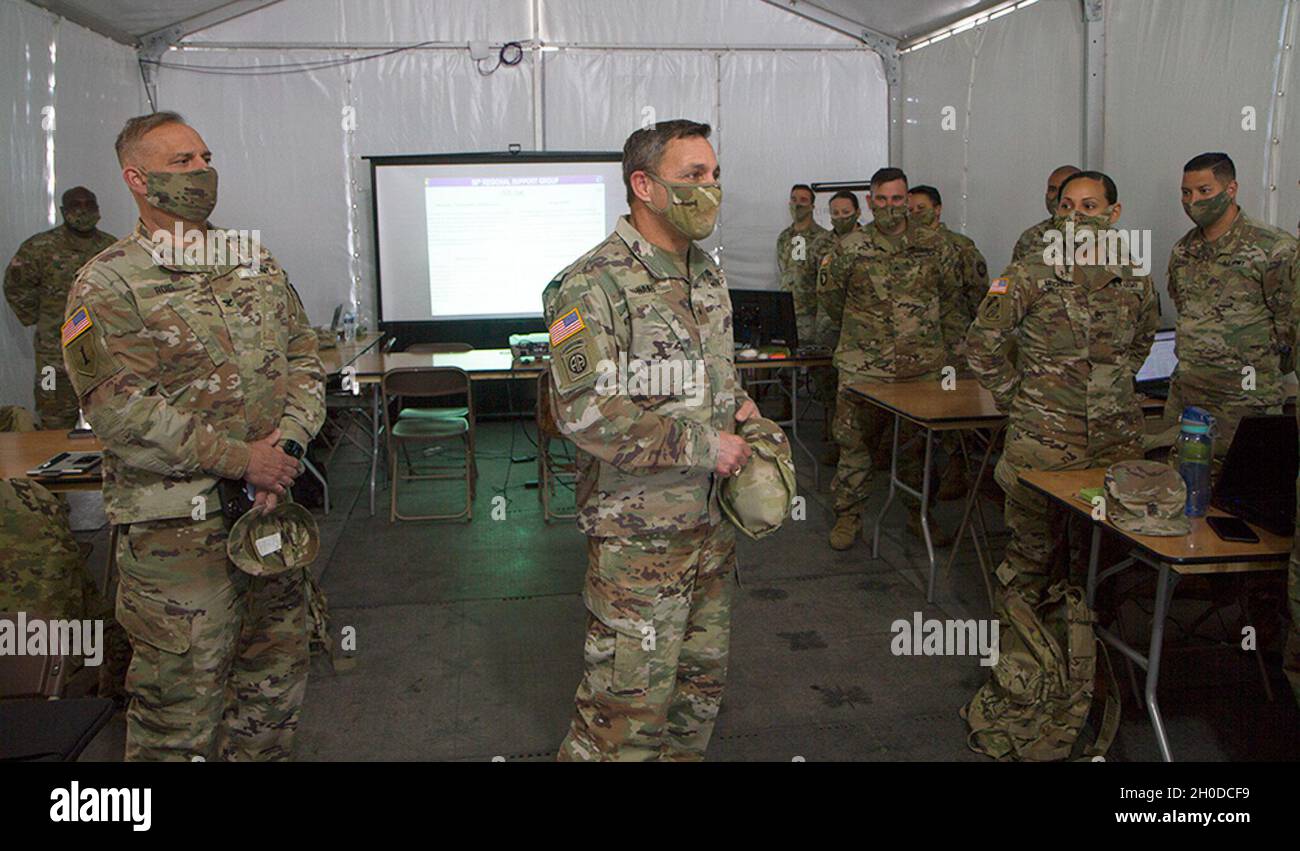 Army Brig. Gen. John Haas (center), assistant adjutant general – Army ...