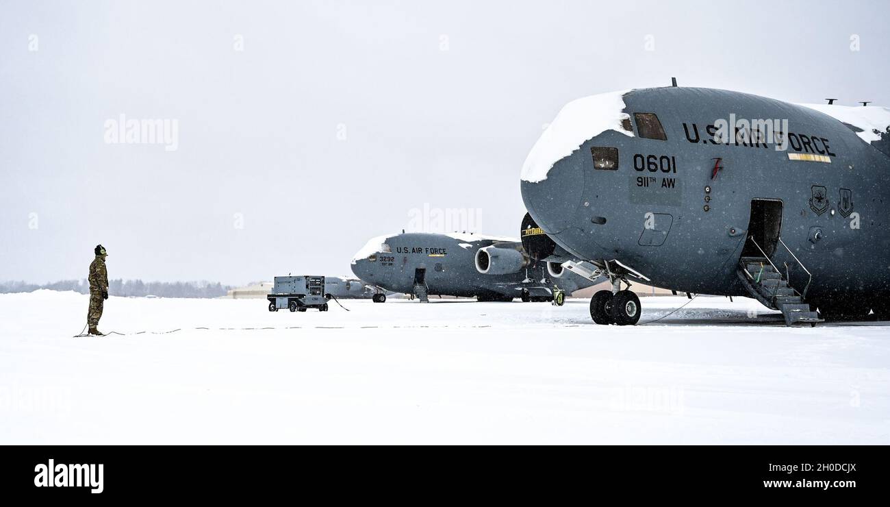 Senior Airman Evan Henry, 911th Aircraft Maintenance Squadron crew ...