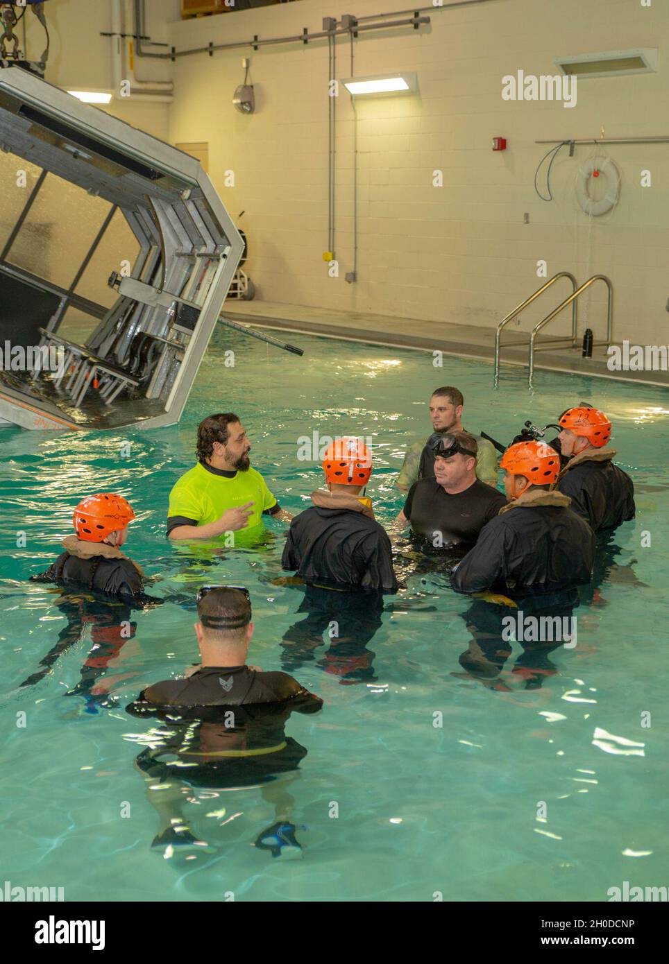 U.S. Marines receive instructions about the next drill during ...