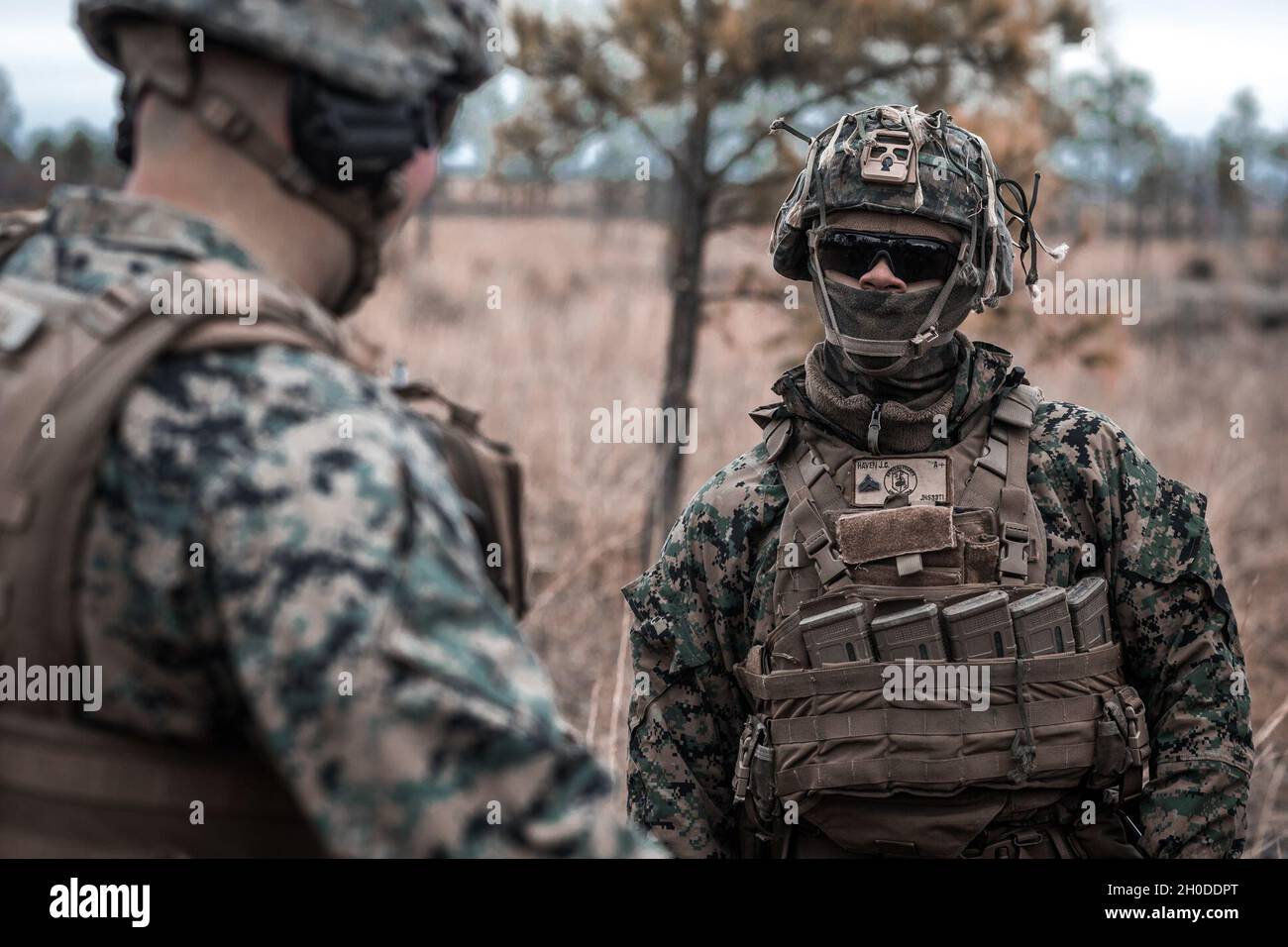 U.S. Marines with 3rd Battalion 2nd Marines prepare to load 81mm Mortar ...