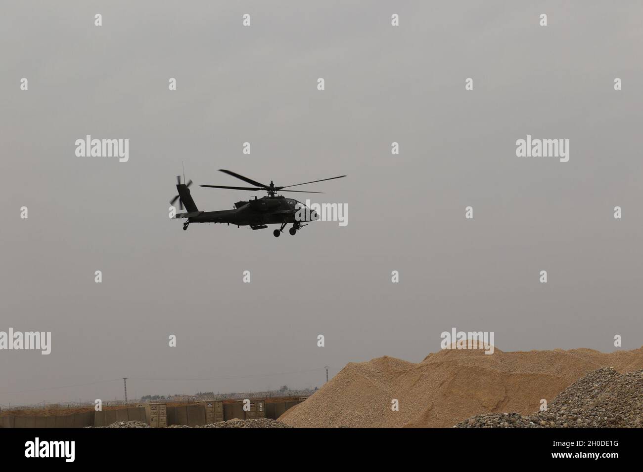An AH-64 Apache helicopter, operated by Soldiers with 4-4th Attack ...