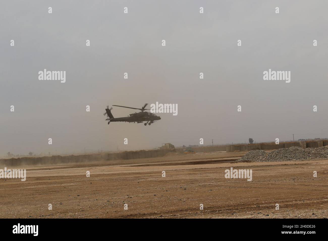 An AH-64 Apache helicopter, operated by Soldiers with 4-4th Attack ...