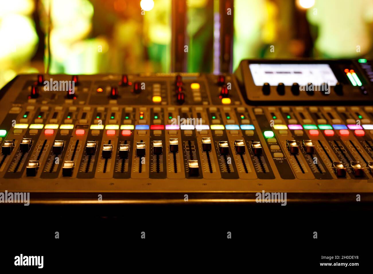 Audio sound mixer console at a concert Stock Photo - Alamy