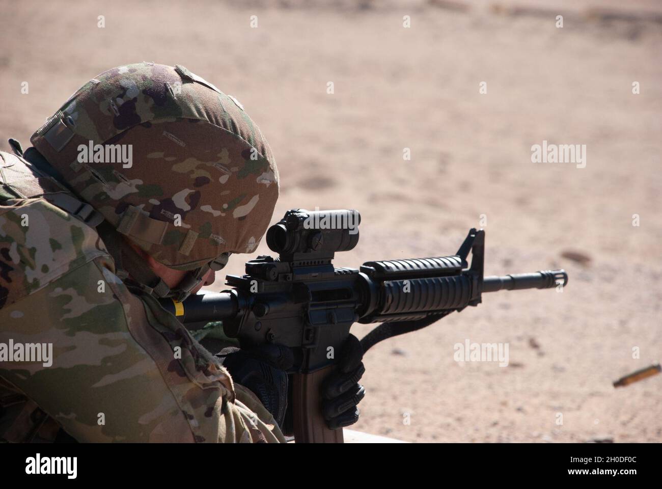 U.S. Soldiers with the 28th Expeditionary Combat Aviation Brigade fire ...