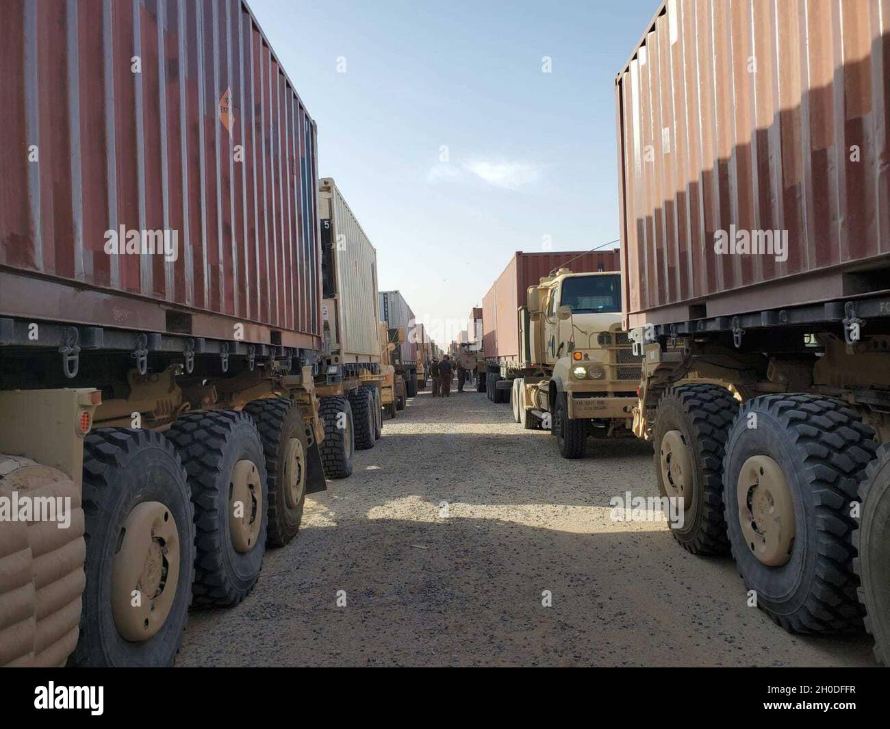 Charlie Company lines their combat vehicles up while on deployment in ...