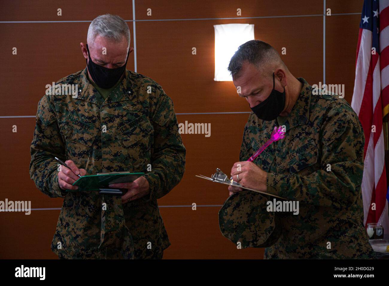 U.S. Marines Brig. Gen. Dan Conley and Sgt. Maj. Matt Hackett, the ...