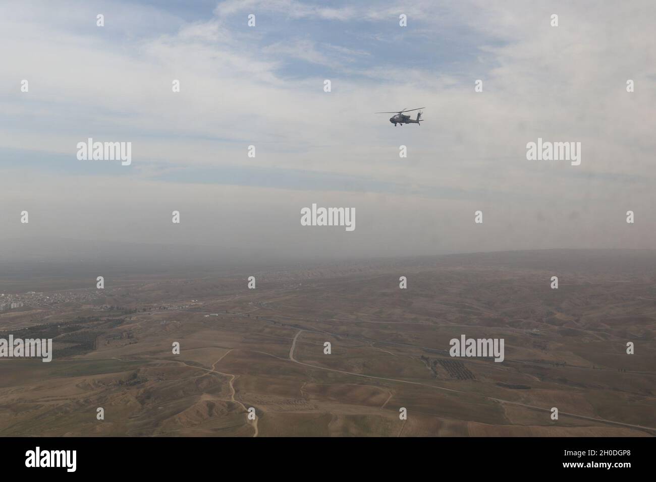 An AH-64 Apache helicopter, operated by Soldiers with 4-4th Attack ...